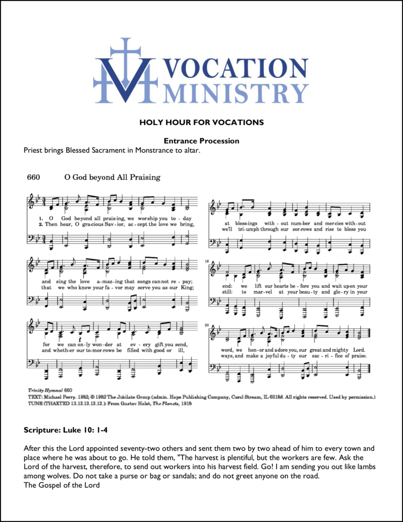 World Day of Prayer for Vocations - Vocation Ministry