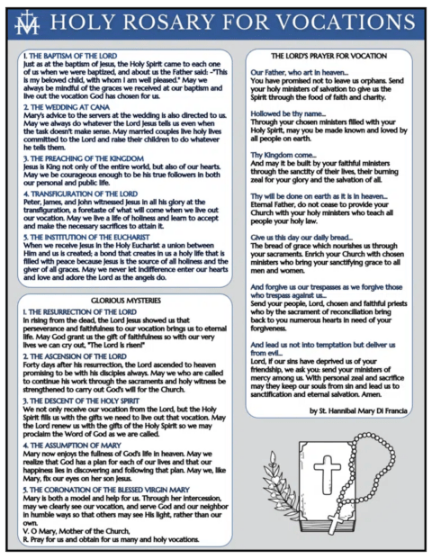 Vocation Prayers - Vocation Ministry