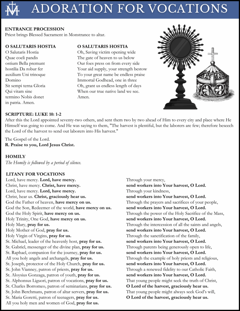 Eucharistic Adoration for Vocations - Vocation Ministry