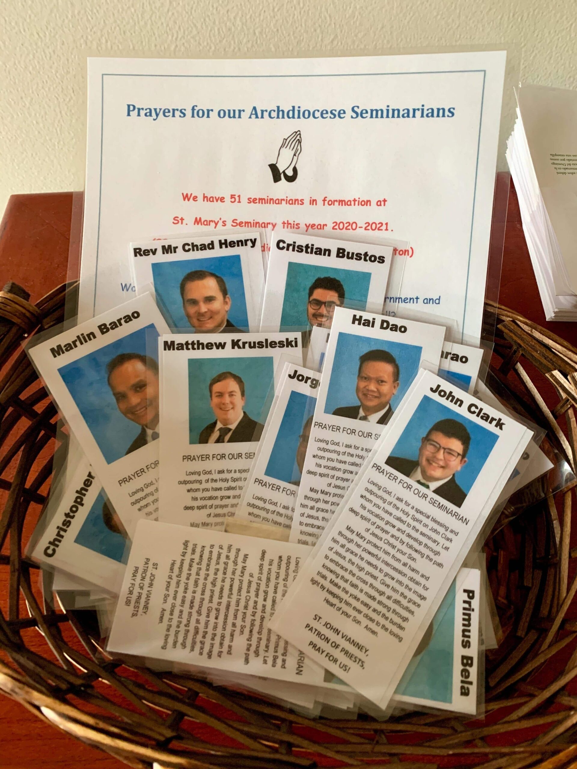 Seminarian Trading Cards - Vocation Ministry